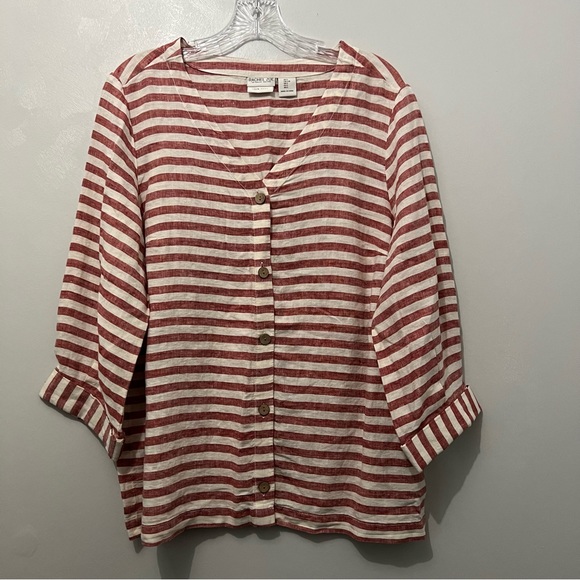 Rachel Zoe | Tops | Rachel Zoe 0 Linen 34 Sleeves Button Down Blouse ...